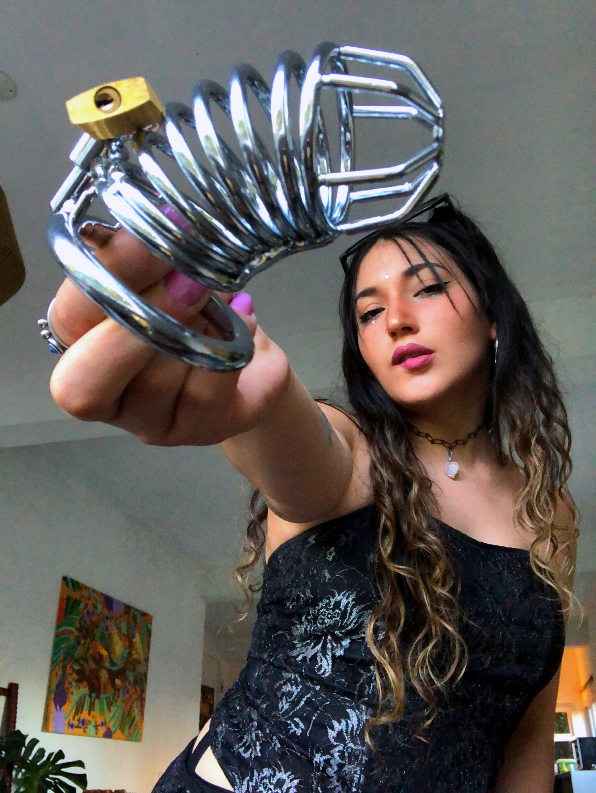 My cage is too big for your little penis huh? : r/chastity