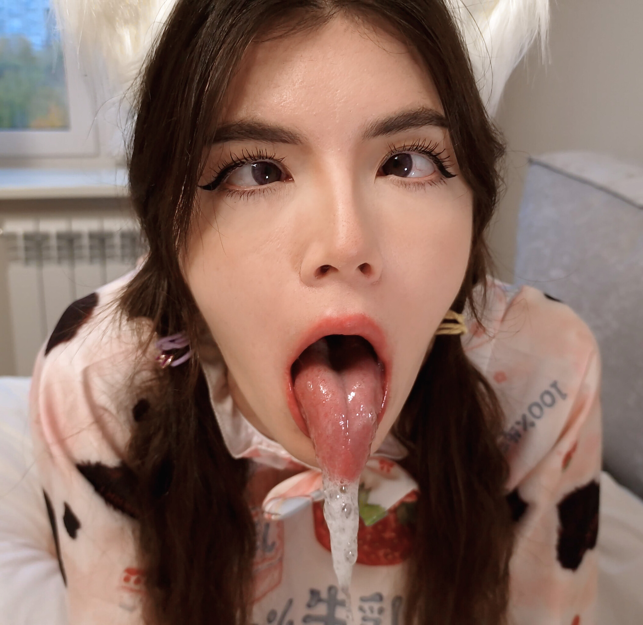 I'm already drooling just thinking about your dick : r/AhegaoGirls