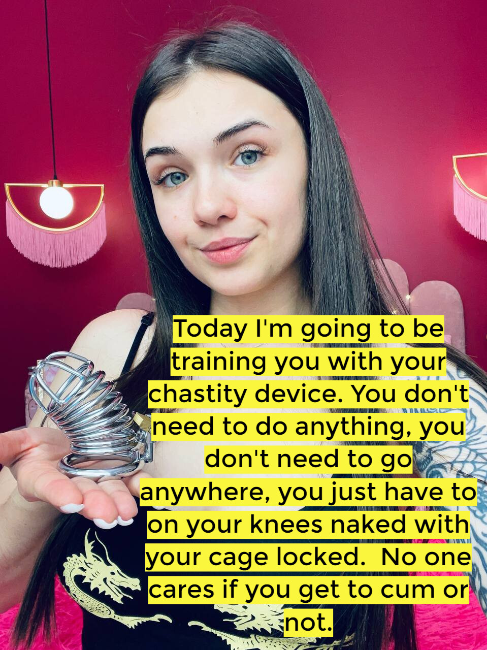 Today we are going to have a chastity cage training session : r/keyholdercaptions
